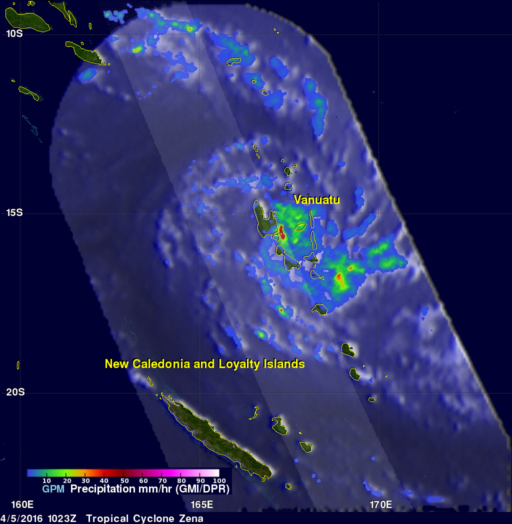 GPM Views Tropical Cyclone Zena Hitting Vanuatu | NASA Global ...